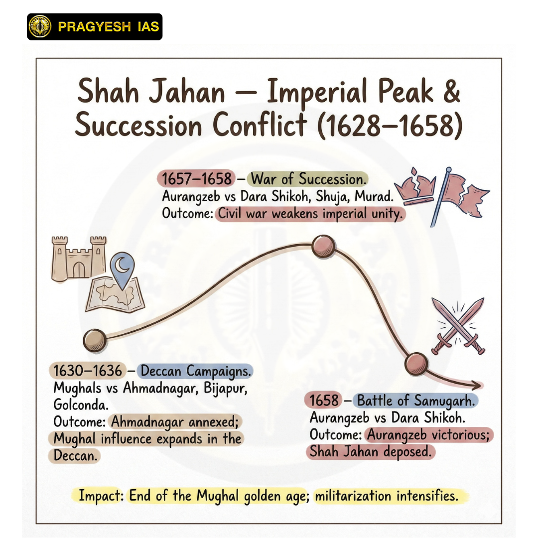 Mughal Wars And Empire Timeline - Pragyesh IAS